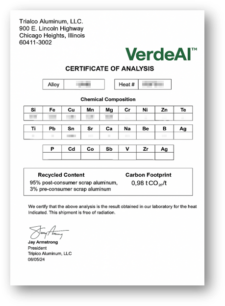 VerdeAL – Trialco Aluminum, LLC